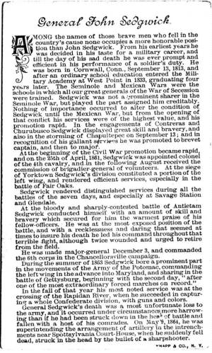 SEDGWICK.ORG - Major General John Sedgwick (1813-1864)